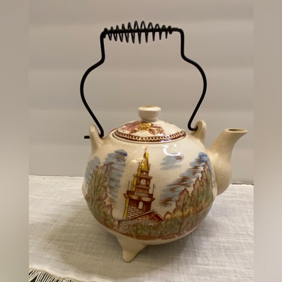 Kitchen | Rare Old English Scenery Church With Steeple Footed Teapot ...